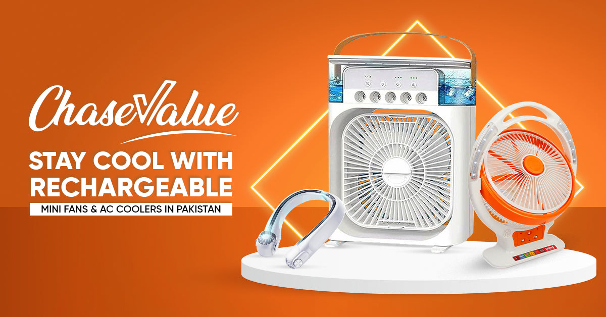 Rechargeable Fans & Mini AC Coolers in Pakistan – Chase Value