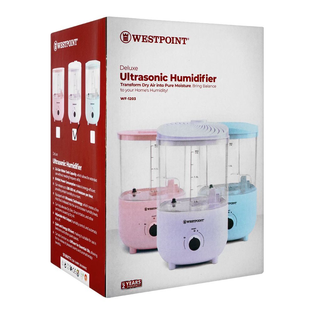 West Point Deluxe Ultrasound Room Humidifier, 2.6 Liter, 18W, WF-1203 ...