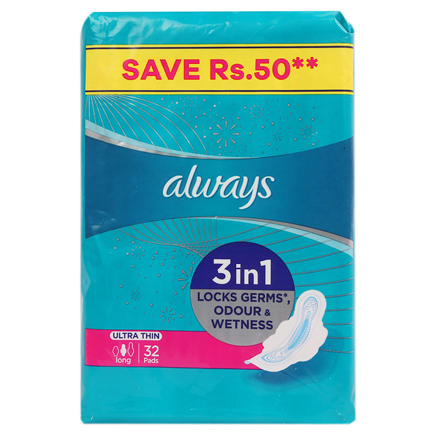 Always Ultra Thin No Stain Long Pads, 32-Pack | Best Price Online in ...