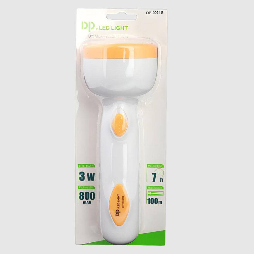 LED Rechargeable Torch Light (DP-9034) - Yellow – Chase Value