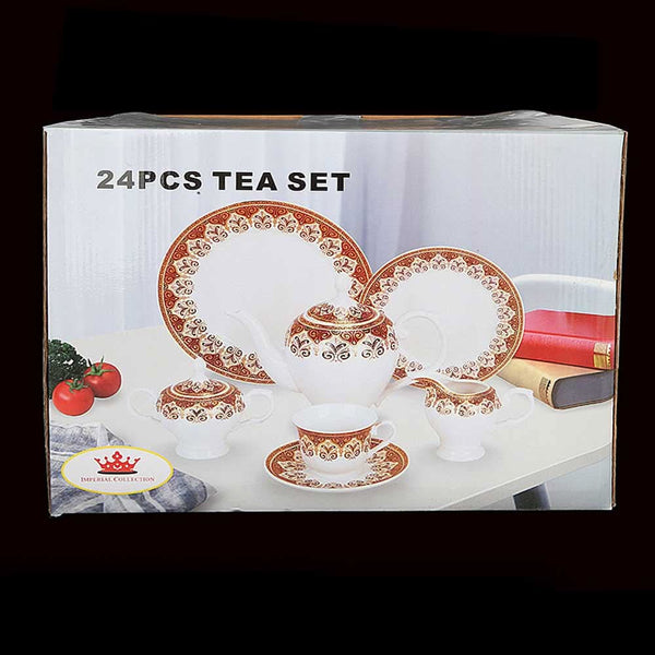 Fancy Tea Set 24 Pcs - White – Chase Value