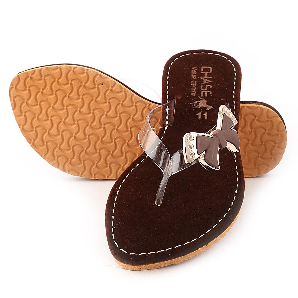 Girls Fancy Slippers - Brown – Chase Value
